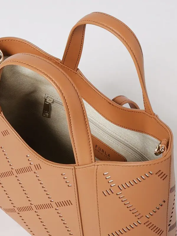Furla Perforated Top Handle Bag - Brown