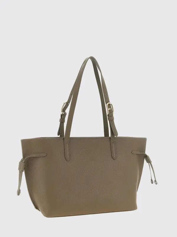 Furla Ava Grained Leather Shoulder Bag - Grey
