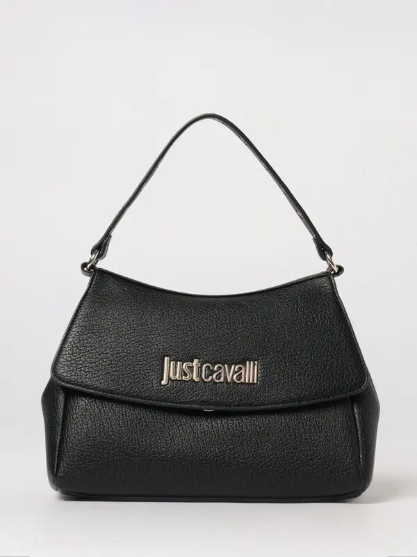 Just Cavalli Grained Faux Leather Shoulder Bag - Black