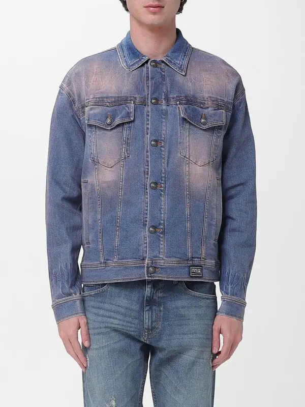 Versace Vintage Effect Denim Jacket - Blue