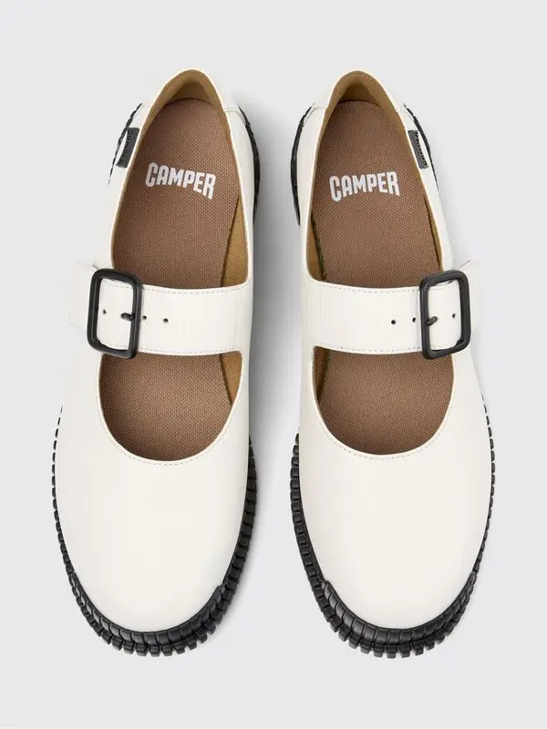 Camper Pix Leather Ballet Flats With Adjustable Strap