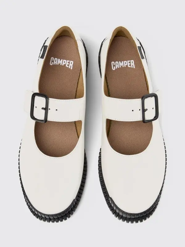 Camper Pix Leather Ballet Flats With Adjustable Strap
