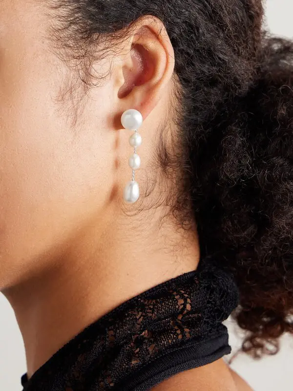 SOPHIE BUHAI Large Eleanor Pearl Drop Earrings