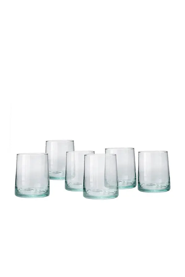 VERVE CULTURE Short Moroccan Cone Glassware Set Of 6 - Clear