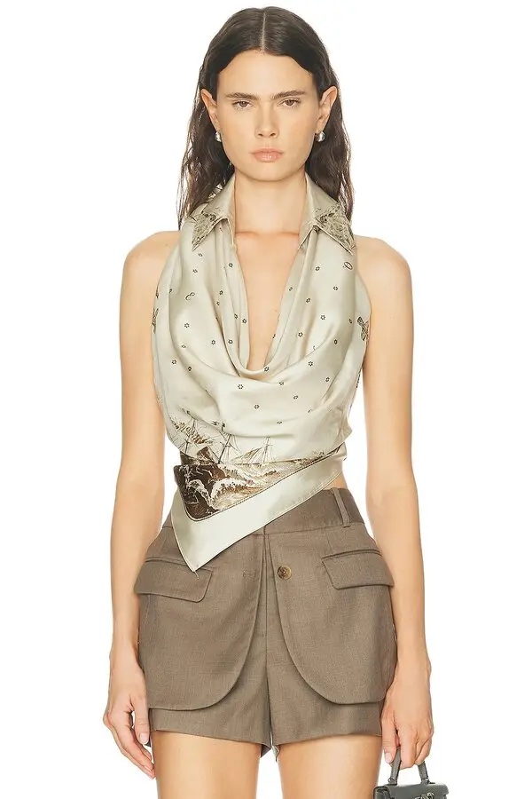 Monse Printed Halter Top