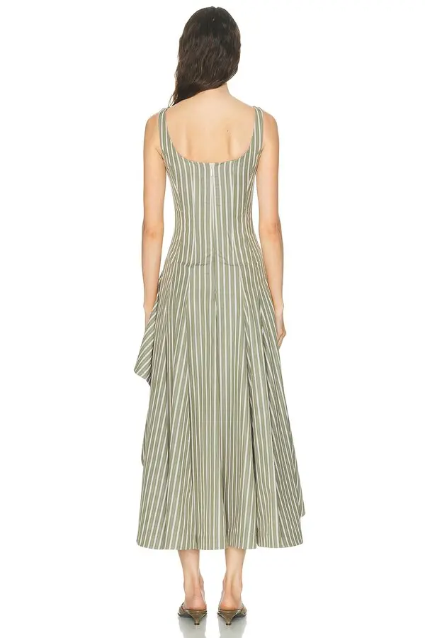Monse Striped Corset Dress - Sage Multi