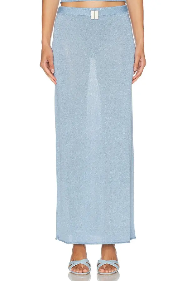 LA PORTE Sonya Knit Skirt - Sky Blue