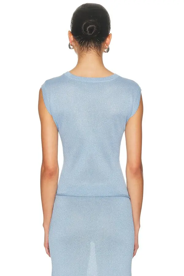 LA PORTE Willa Knit Tank Top - Sky Blue