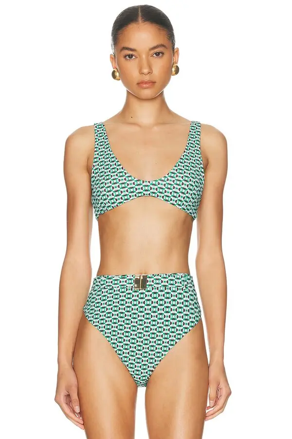 LA PORTE Kaleigh Bikini Top - Catamaran Geo Print