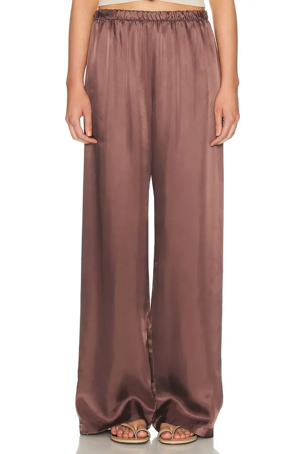 Enza Costa Fluid Twill Pant - Chocolate