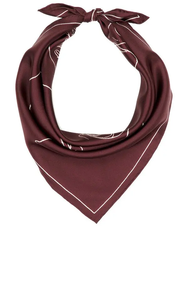 Bottega Veneta Printed Scarf In Wine - Barolo