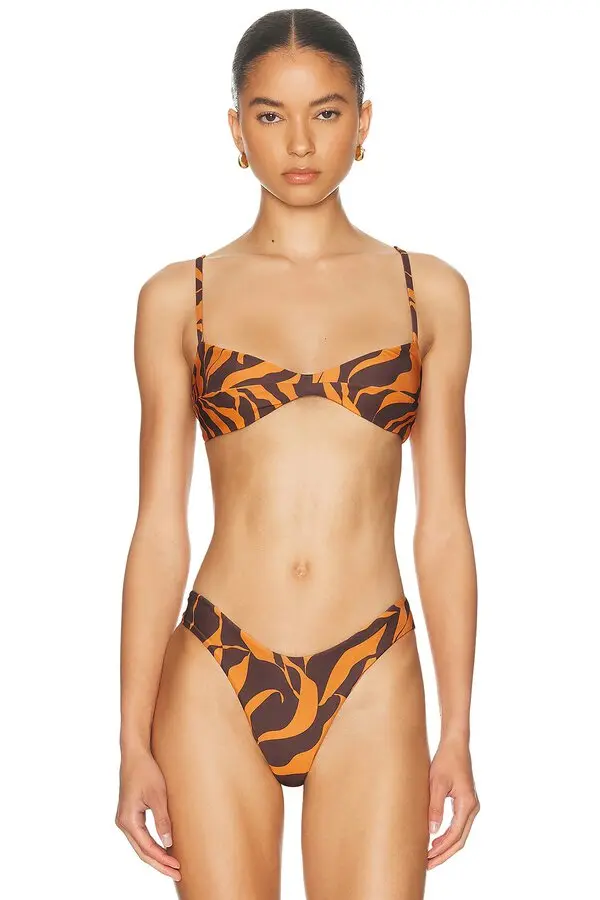 HAIGHT. Adjustable Monica Bikini Top - Mandarina Areal