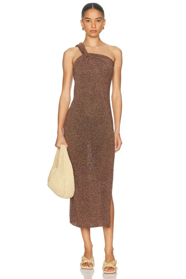 A.L.C. Mimi One-shoulder Knit Dress - Milk Chocolate
