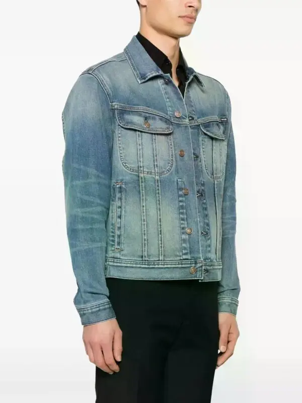 TOM FORD Button-fastening Denim Jacket - Blue