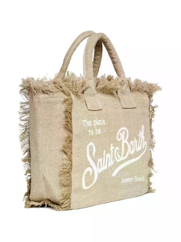 MC2 SAINT BARTH Colette Fringed Tote Bag - Neutrals