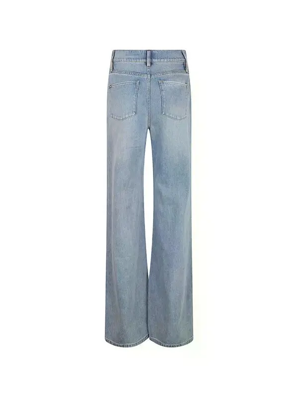 Alice + Olivia Faded-wash Wide-leg Jeans