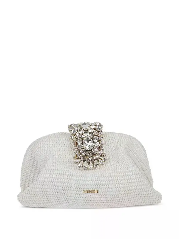 GEDEBE Crystal-embellished Woven Clutch