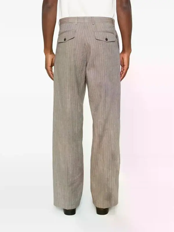 SUNFLOWER Pinstripe Pleated Trousers