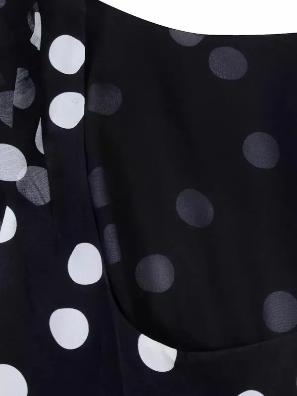 Rixo Polka-dot Ruffled Dress