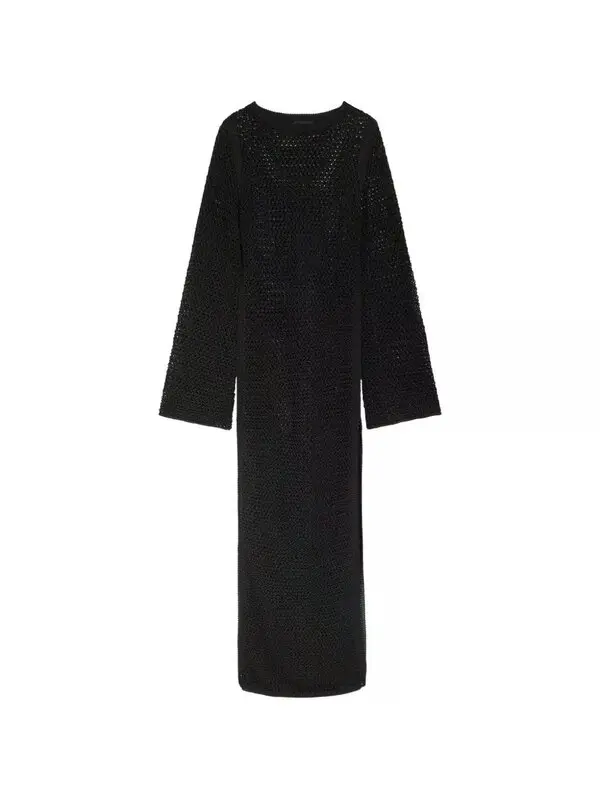 DELOS Open-knit Maxi Dress - Black