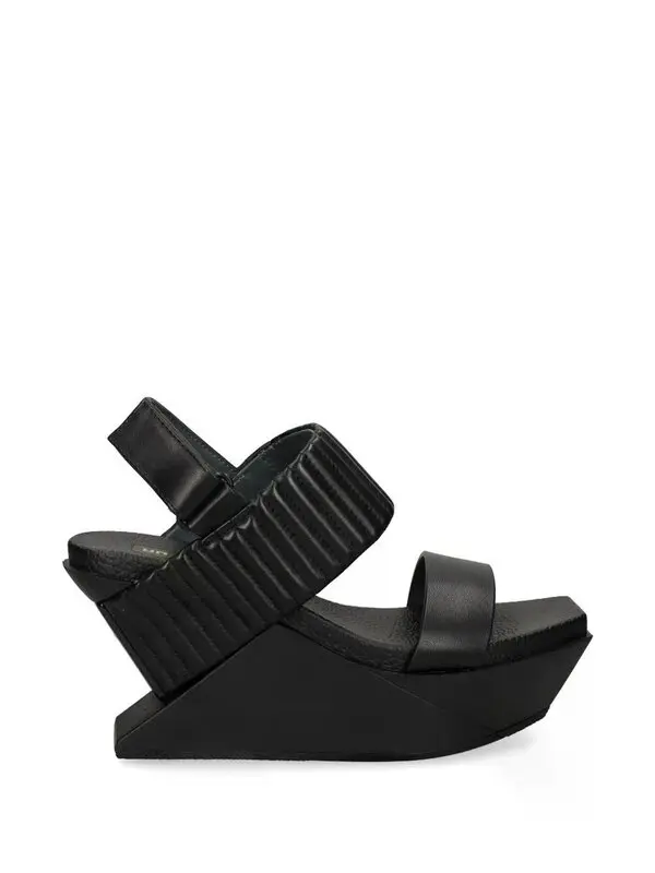 United Nude Delta Wedge Puffier Quilted Touch-strap Sandals - Black