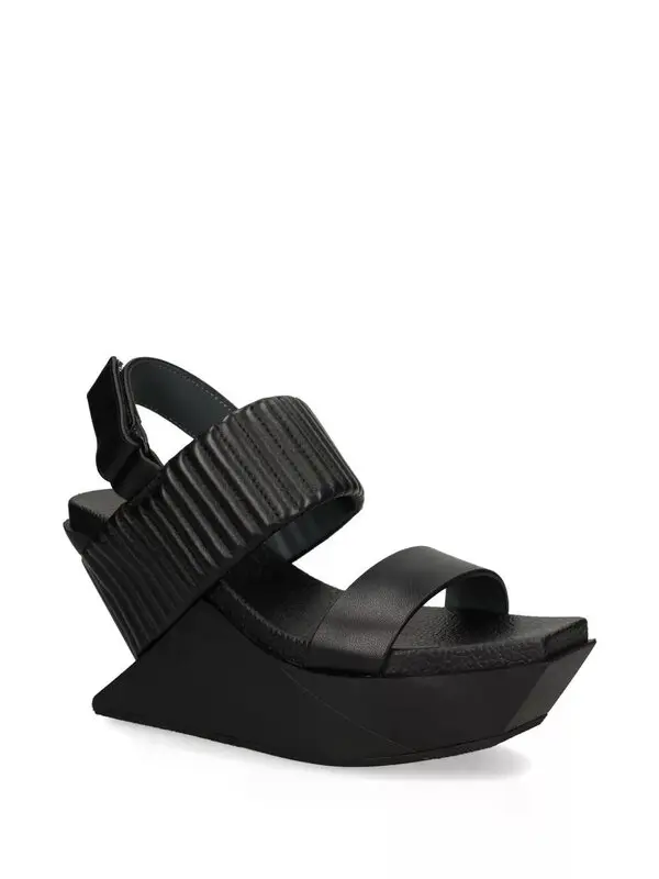 United Nude Delta Wedge Puffier Quilted Touch-strap Sandals - Black