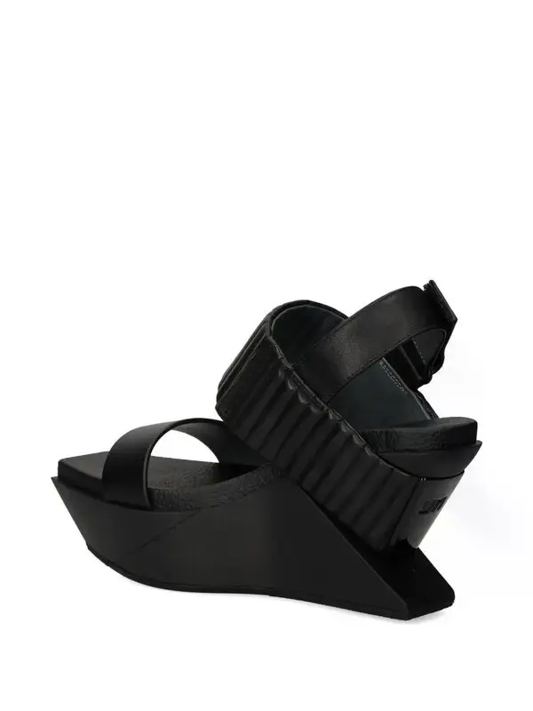 United Nude Delta Wedge Puffier Quilted Touch-strap Sandals - Black