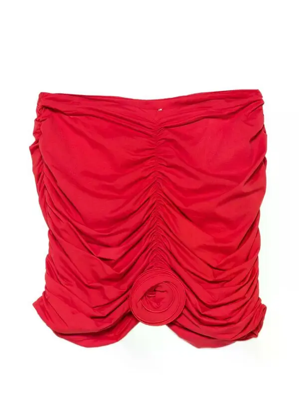 LA REVECHE Ruched Skirt - Red