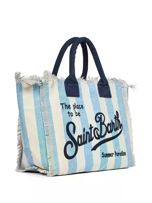 MC2 SAINT BARTH Vertical-stripes Tote Bag - Blue