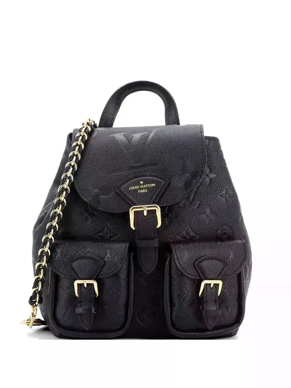 LOUIS VUITTON Monogram Empreinte Leather Backpack - Black