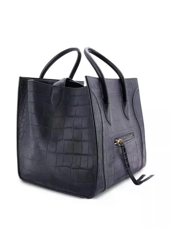 Celine Phantom Medium Tote Bag Crocodile Embossed Leather - Blue