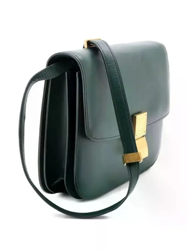 Celine Classic Box Smooth Leather Medium Crossbody Bag - Green