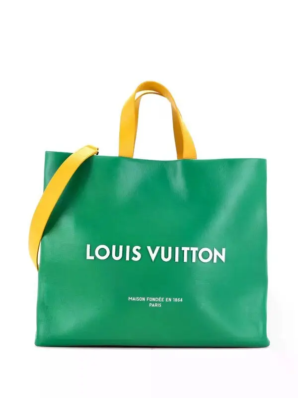 LOUIS VUITTON Shopper Leather Mm Tote Bag - Green