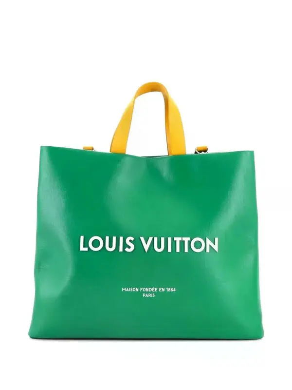 LOUIS VUITTON Shopper Leather Mm Tote Bag - Green
