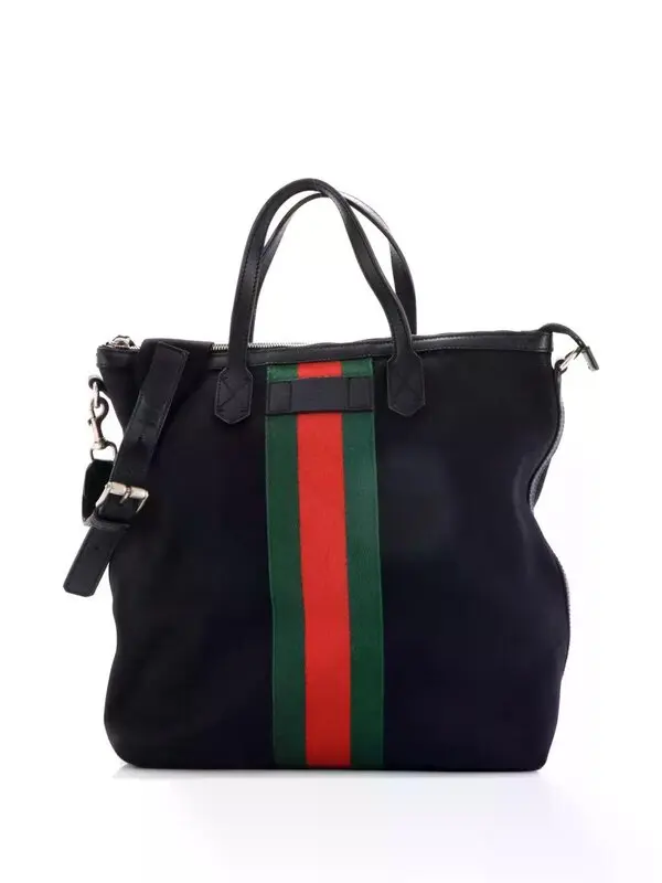 Gucci Web Zip Techno Canvas Medium Tote Bag