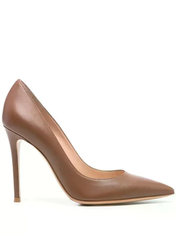 GIANVITO ROSSI 105mm Leather Pumps - Brown