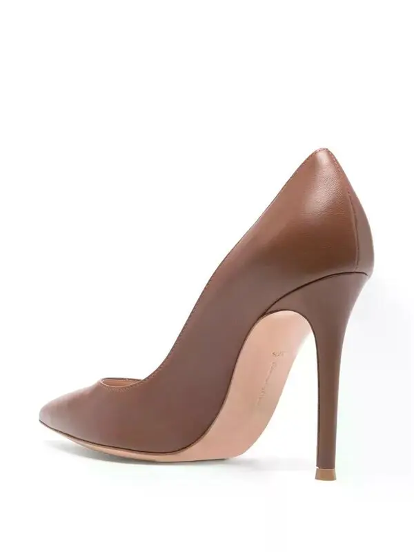 GIANVITO ROSSI 105mm Leather Pumps - Brown