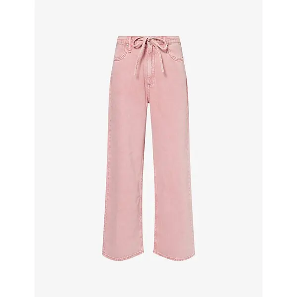 Rag & Bone Phoebe Wide-leg Drawstring Denim Jeans - Raspberry Stone
