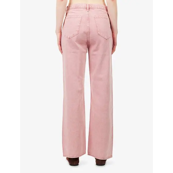 Rag & Bone Phoebe Wide-leg Drawstring Denim Jeans - Raspberry Stone