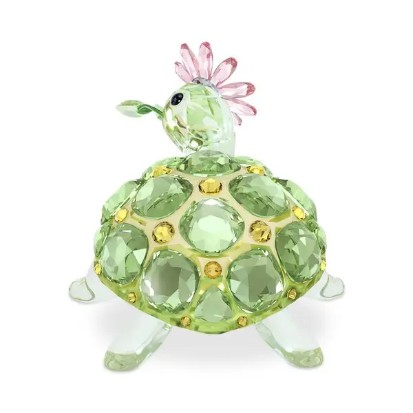 SWAROVSKI Idyllia Collection Tortoise And Daisy Crystal Figurine