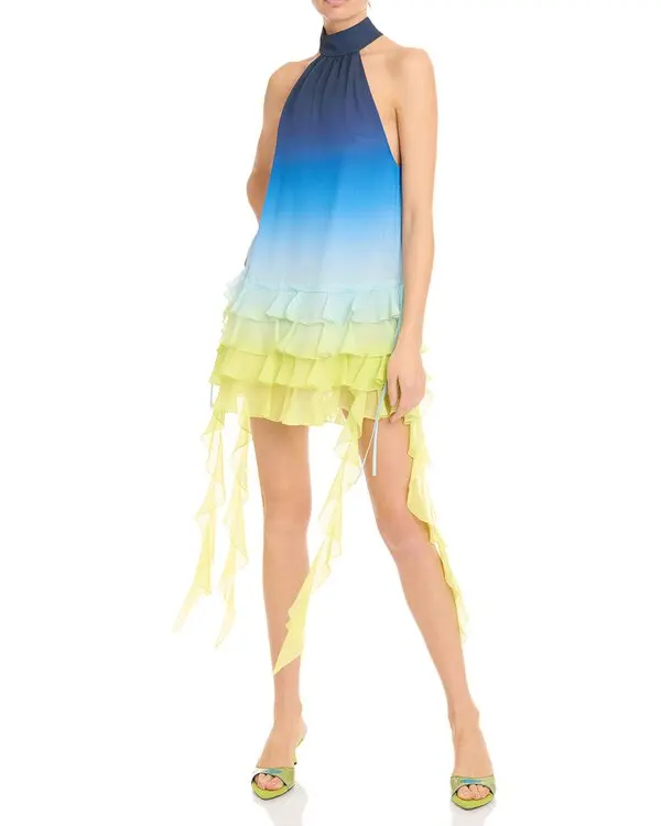 Casablanca Silk Ruffle Dress - Gradient