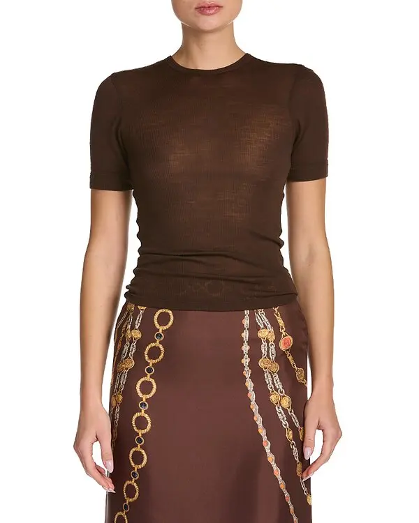 Versace Ribbed Wool Knit T-shirt