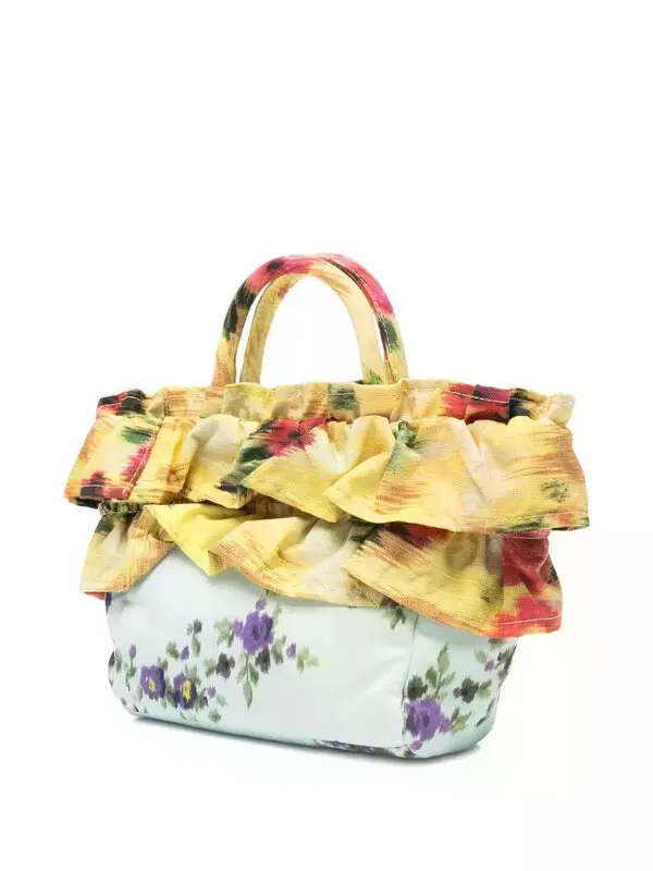 GANNI Floral Print Tote Bag - Yellow