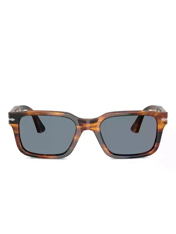 Persol Striped Square Frame Sunglasses - Brown
