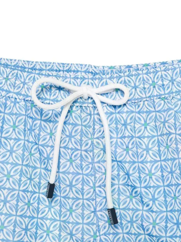 BARBA NAPOLI Geometric-print Drawstring Swim Shorts