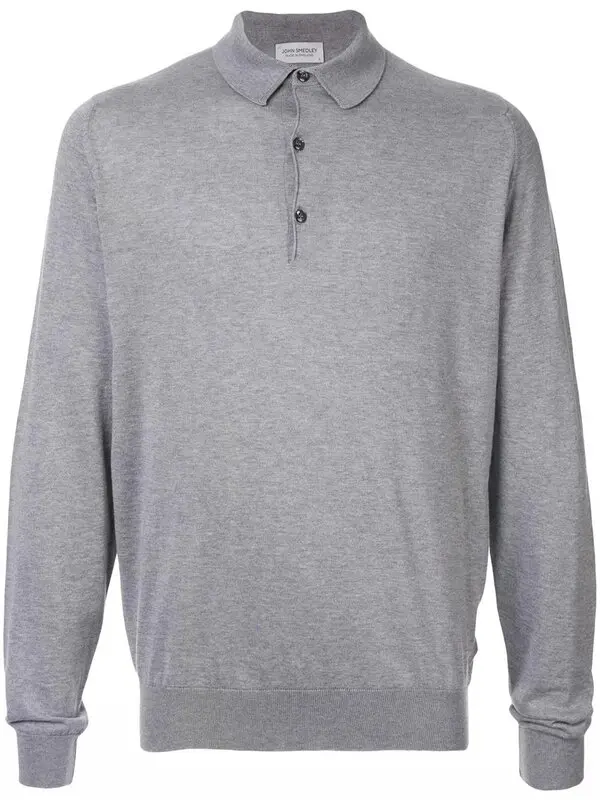 John Smedley Long-sleeve Polo Shirt - Grey