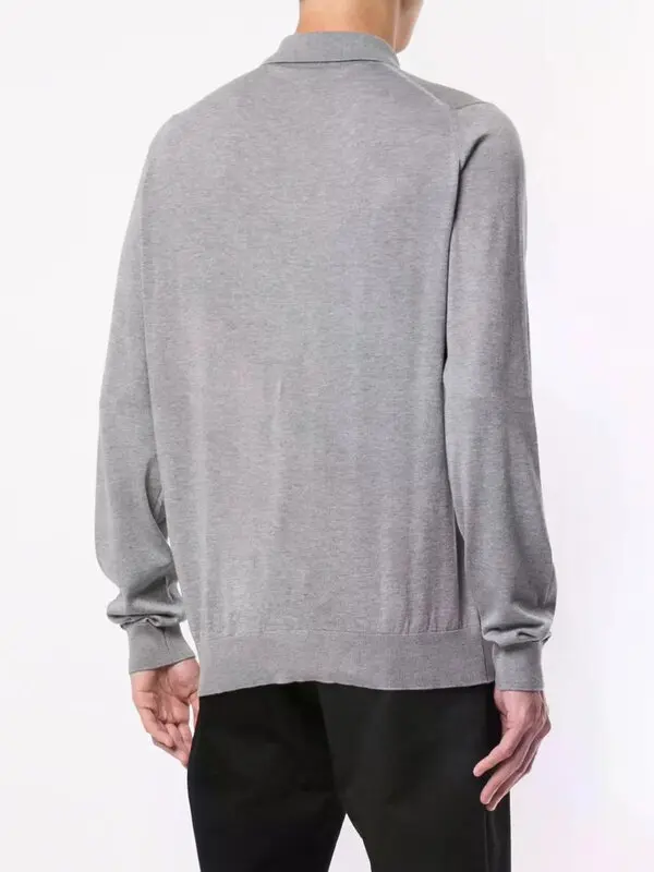 John Smedley Long-sleeve Polo Shirt - Grey
