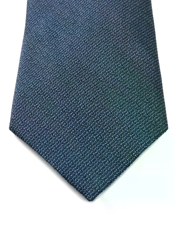 Zegna Textured Silk Neck Tie - Blue