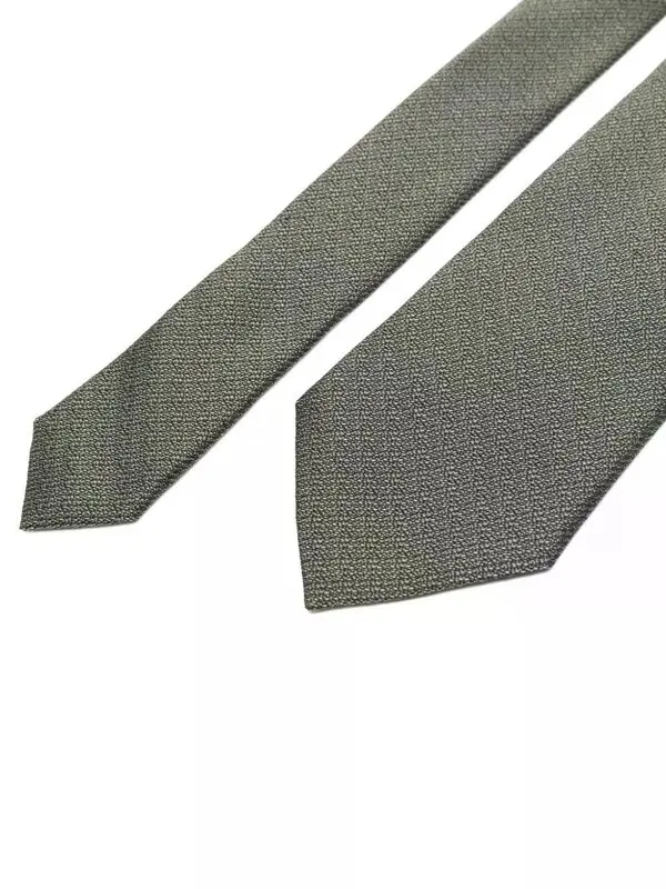 Zegna Textured Finish Silk Neck Tie - Green