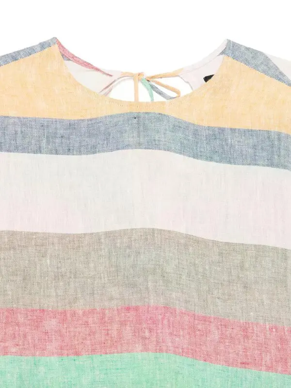 OSKLEN Striped Tie-neck Top